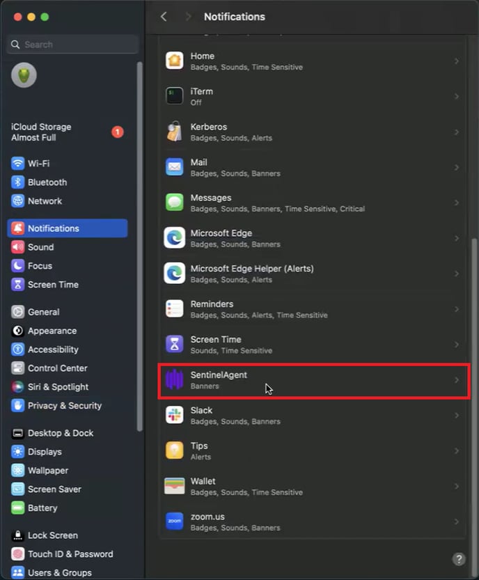SEM - SentinelOne | Authorizing macOS Notification Permissions